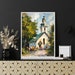 Antique Church Oil Painting Print, Vintage Farmhouse Landscape ...