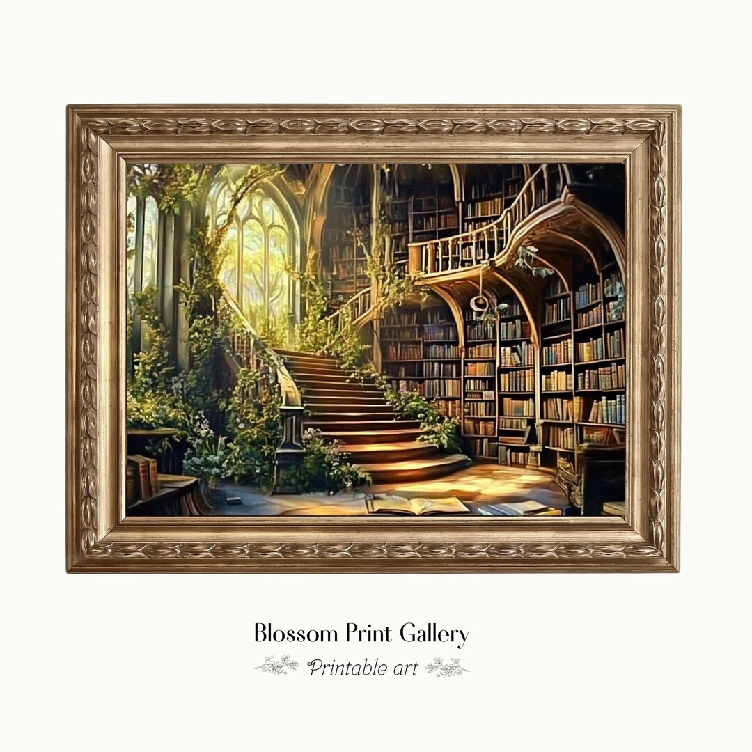 Fantasy Library Print Bookish Wall Art Book Art Still Life Print ...