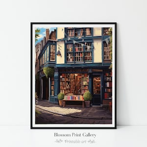 Bookshop Art Vintage English Bookstore Print Book Art Print Library ...