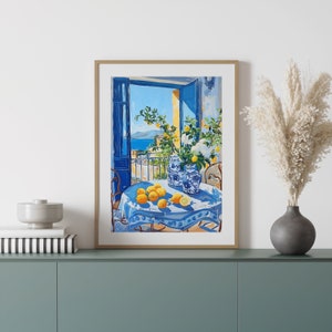 Mediterranean Still Life Paint Lemon Art Summer Farmhouse Decor Kitchen ...