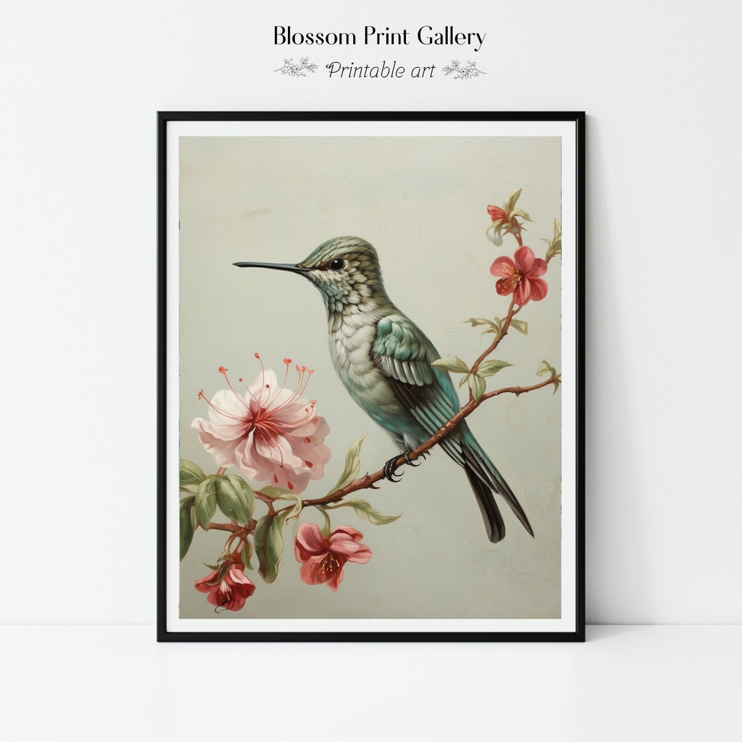 Spring Bird Print Hummingbird Wall Art Nursery Wall Decor Nature ...