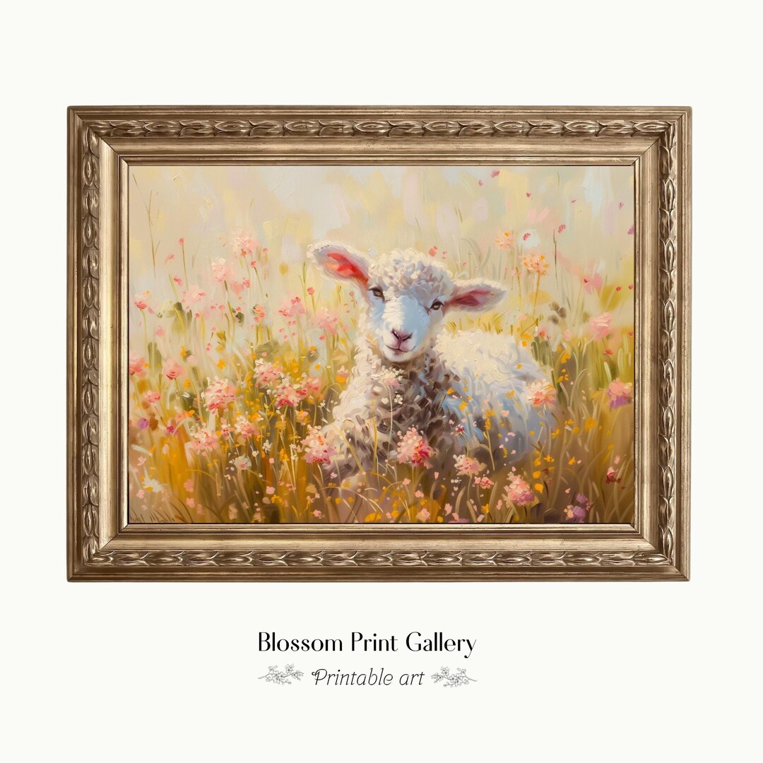 Rustic Lamb Paint, Easter Lamb Printable, Farmhouse Art, Spring Wall ...