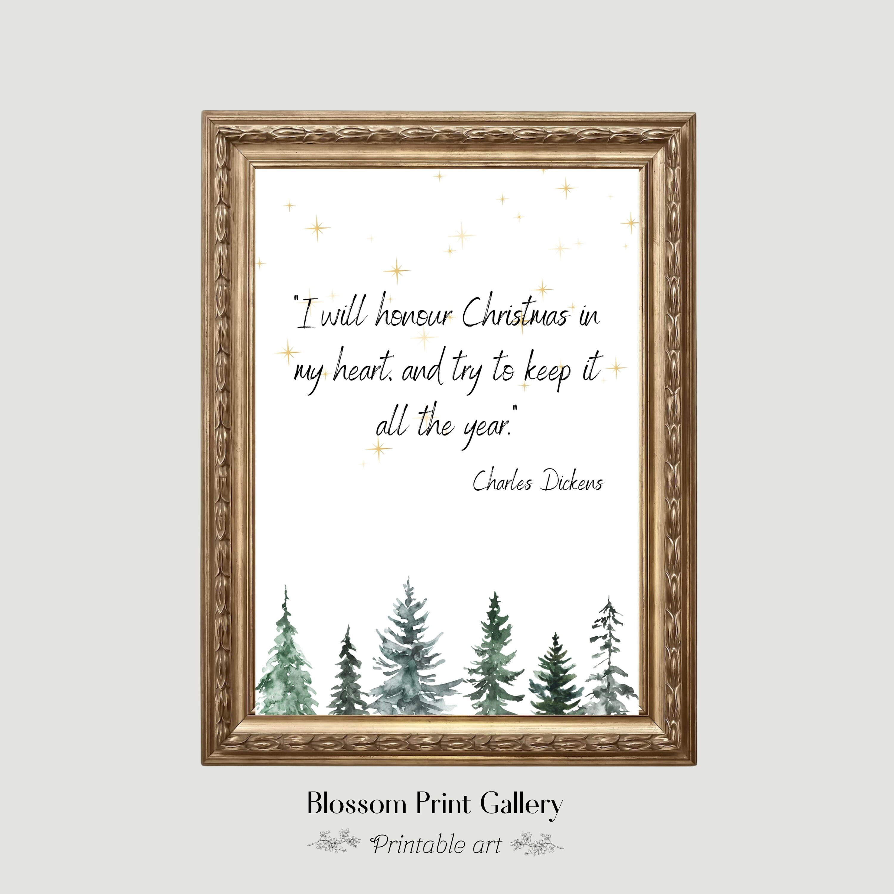 Charles Dickens Print, Christmas Story Printable Vintage Christmas ...