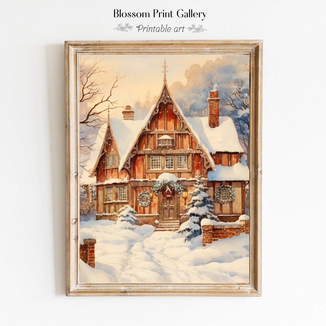 Christmas Gingerbread House Wall Art Winter Cottage Decor - Etsy