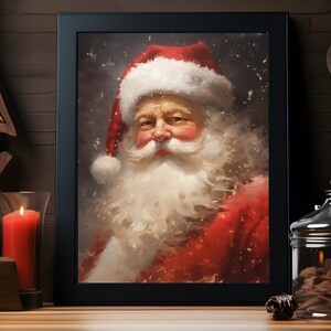 Santa Portrait Vintage Printable Christmas Wall Art Santa Claus Decor ...