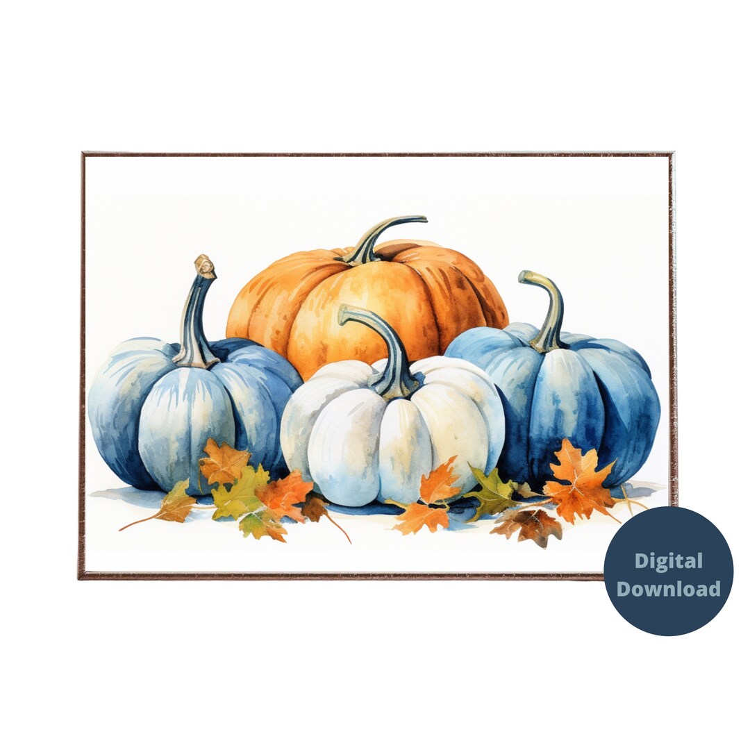 Fall Wall Decor Printable Pumpkin Still Life Painting Pumpkin Rustic ...