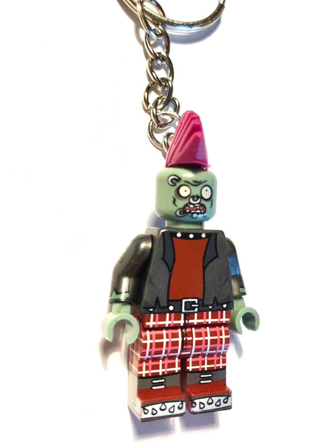 Zombie Punk Rocker Minifigure Keychain - Etsy
