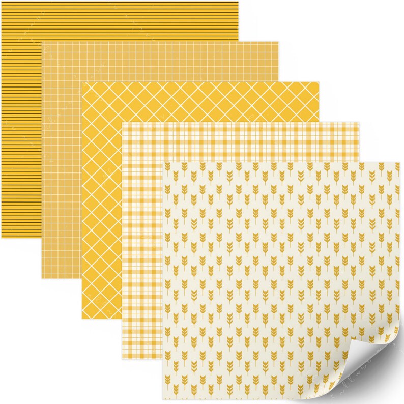 20 Golden Yellow Seamless Patterns - High-resolution Digital Papers ...