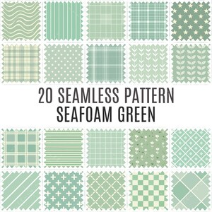 Seafoam Green Seamless Patterns | 20 High-resolution Digital Papers ...