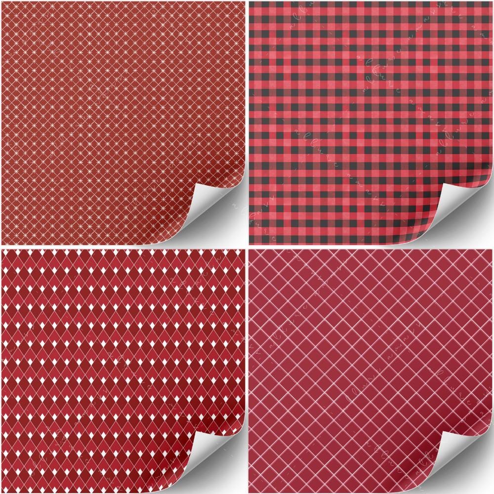 20 Crimson Red Seamless Patterns - High-resolution Digital Papers ...