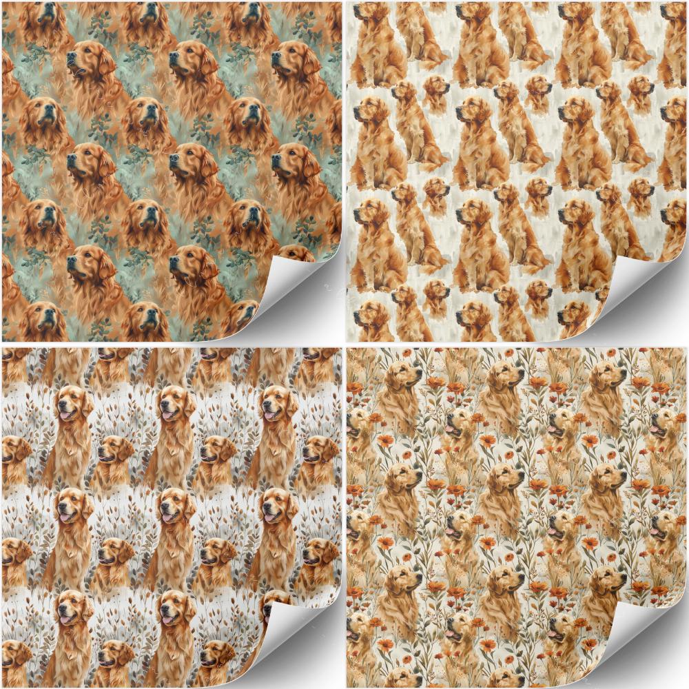 20 Golden Retriever Seamless Patterns - High-resolution Digital Papers ...