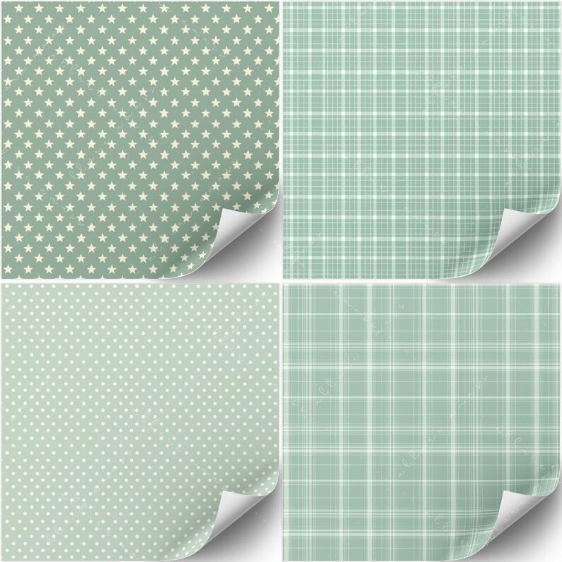 Seafoam Green Seamless Patterns | 20 High-resolution Digital Papers ...