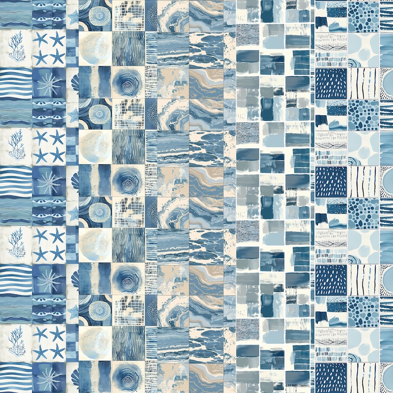 Coastal Serenity Digital Paper Pack - 20 Seamless Oceanic Patterns ...
