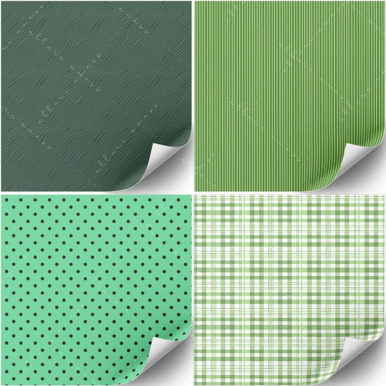 20 Cyber Green Seamless Patterns - High-resolution Digital Papers ...