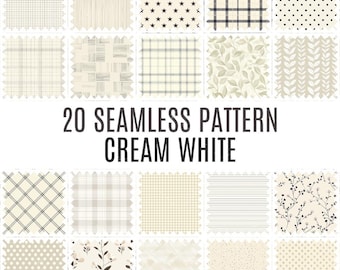 20 Ivory White Seamless Patterns - High-resolution Digital Papers ...