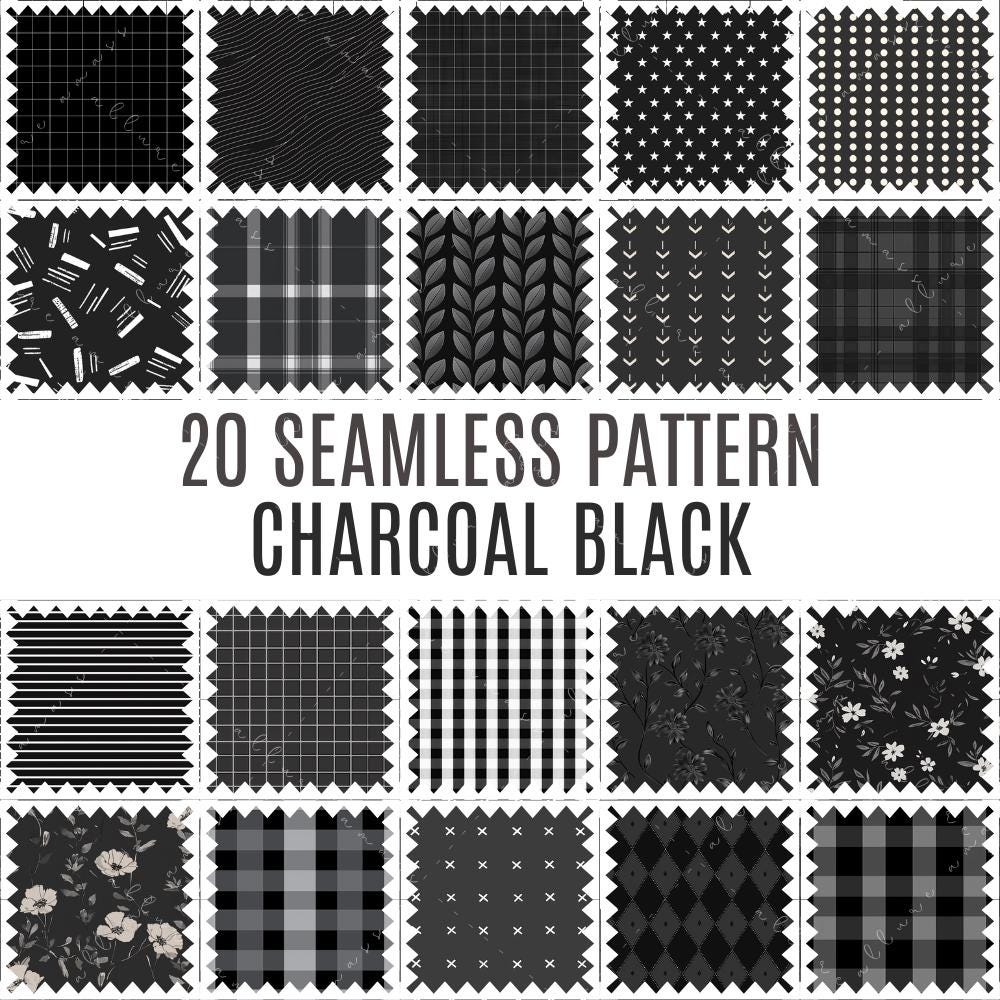 80 Seamless Modern Monochrome Patterns - Steel Blue, Ash White, Slate ...