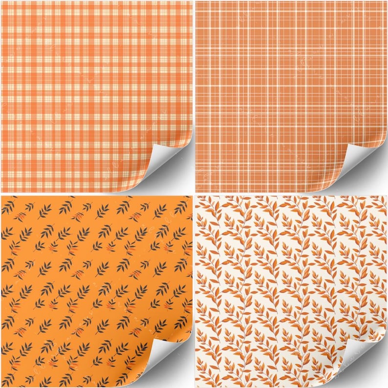 20 Sunset Orange Seamless Patterns - High-resolution Digital Papers ...