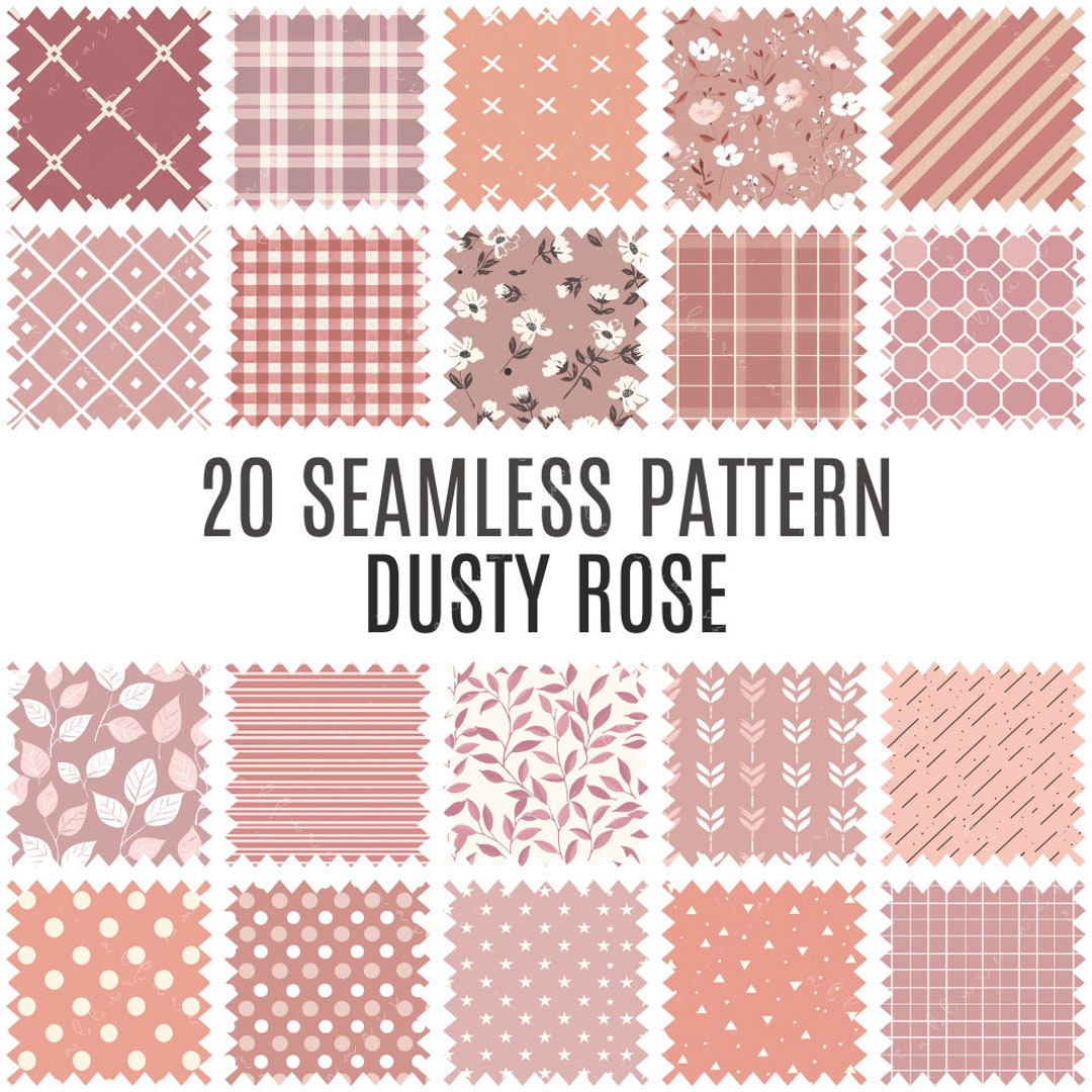 20 Dusty Rose Seamless Patterns - High-resolution Digital Papers ...