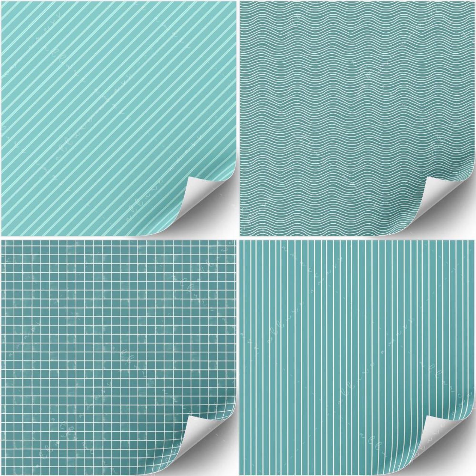 20 Teal Blue Seamless Patterns - High-resolution Digital Papers ...