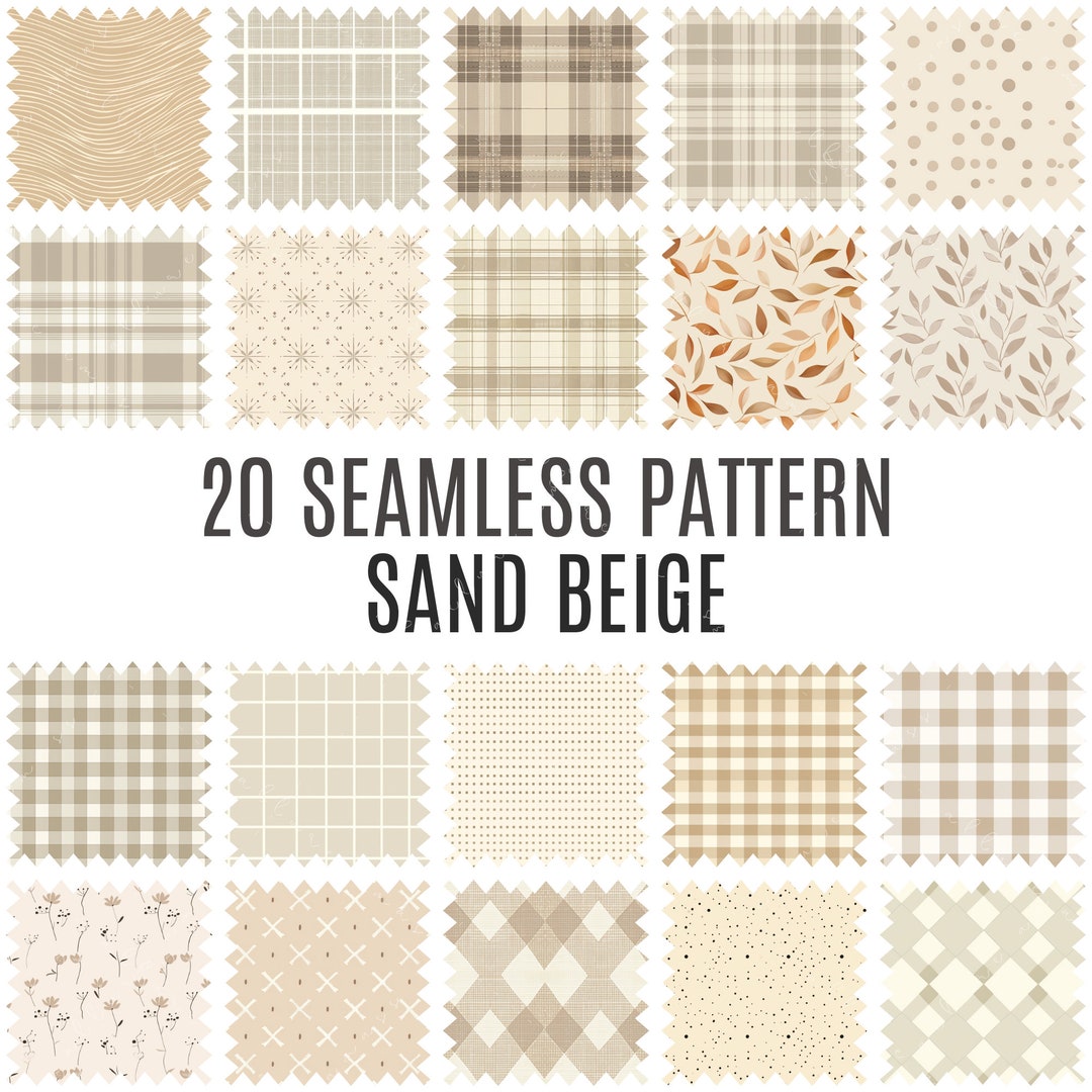 20 Sand Beige Seamless Patterns - High-resolution Digital Papers ...