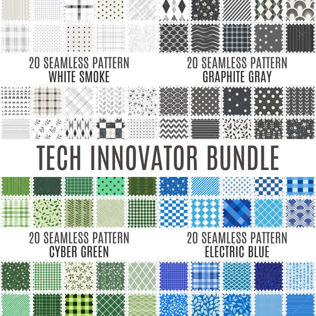 Tech Innovator Bundle | 80 Seamless Patterns | High-resolution Digital ...