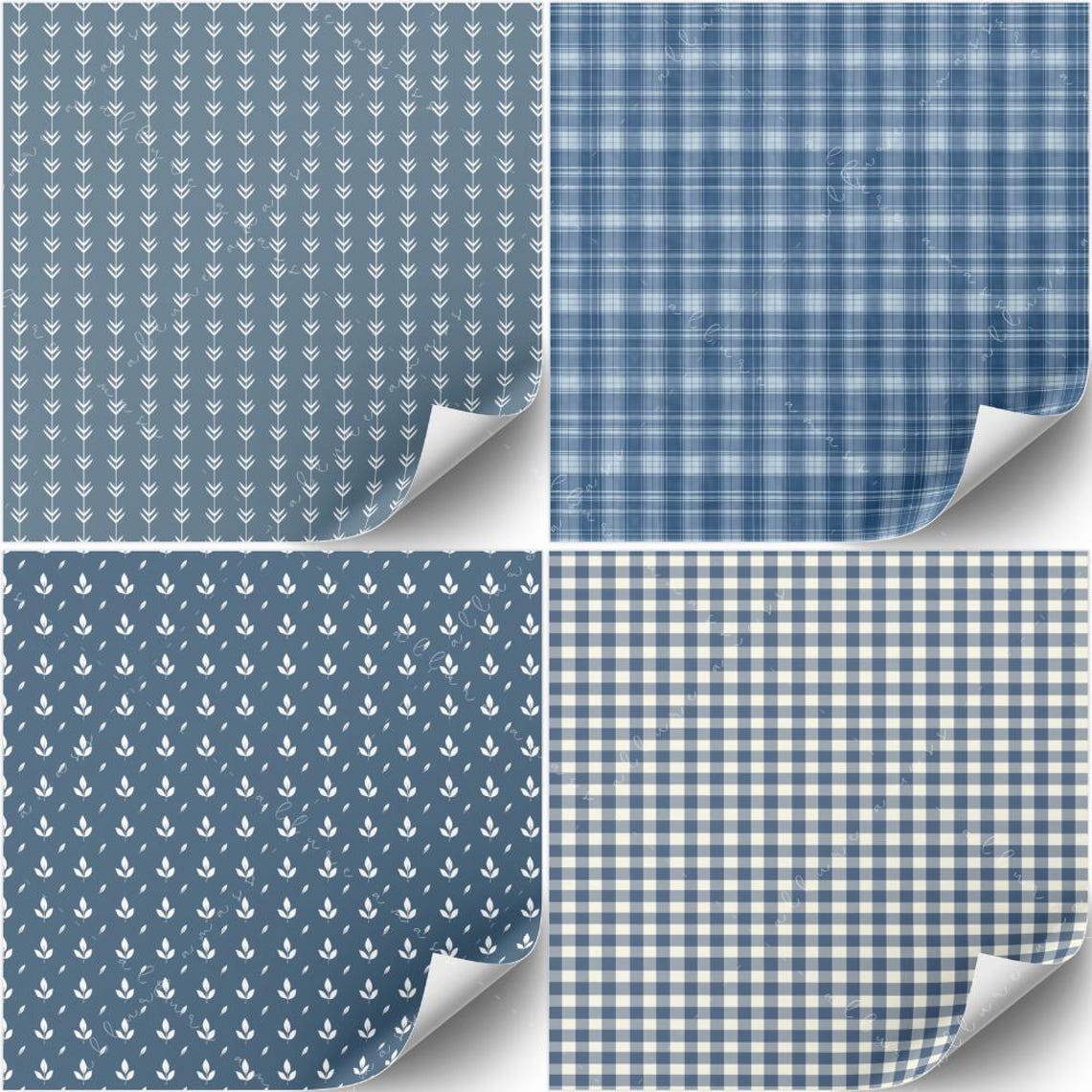 20 Seamless Steel Blue Patterns - Blue Tones Clipart for Fabric ...