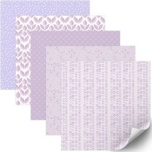 20 Soft Lavender Seamless Patterns - High-resolution Digital Papers ...