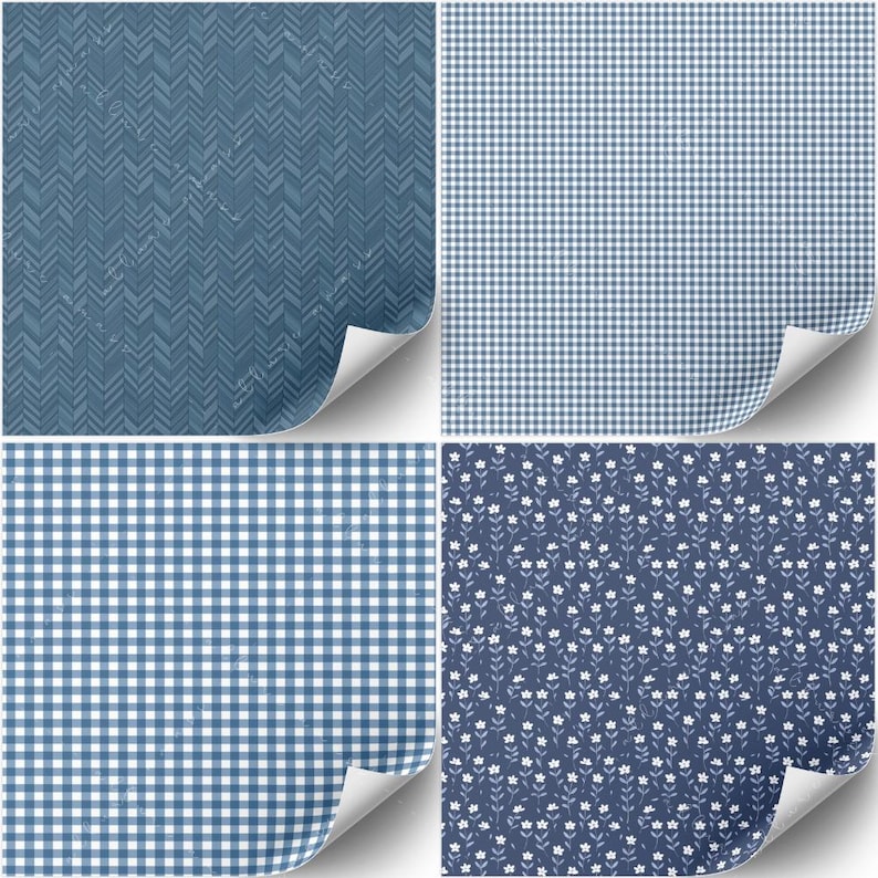 Marine Blue Seamless Patterns | 20 High-resolution Digital Papers ...