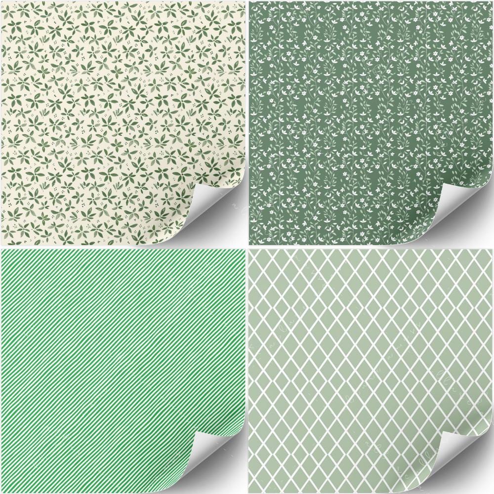 20 Cyber Green Seamless Patterns - High-resolution Digital Papers ...