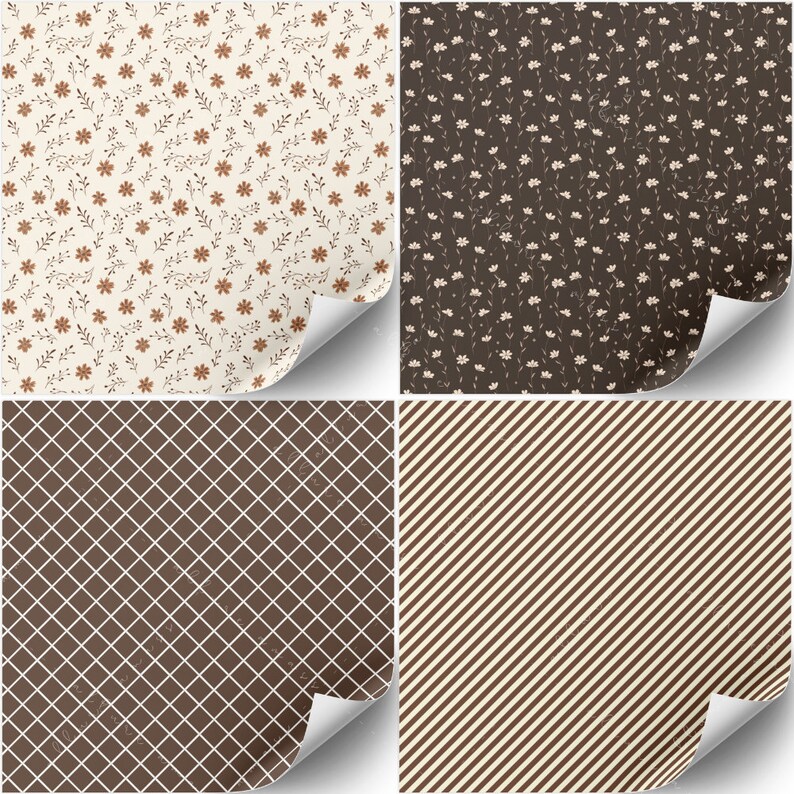 20 Rustic Brown Seamless Patterns - High-resolution Digital Papers ...