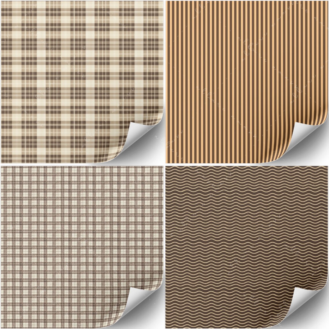 20 Rustic Brown Seamless Patterns - High-resolution Digital Papers ...