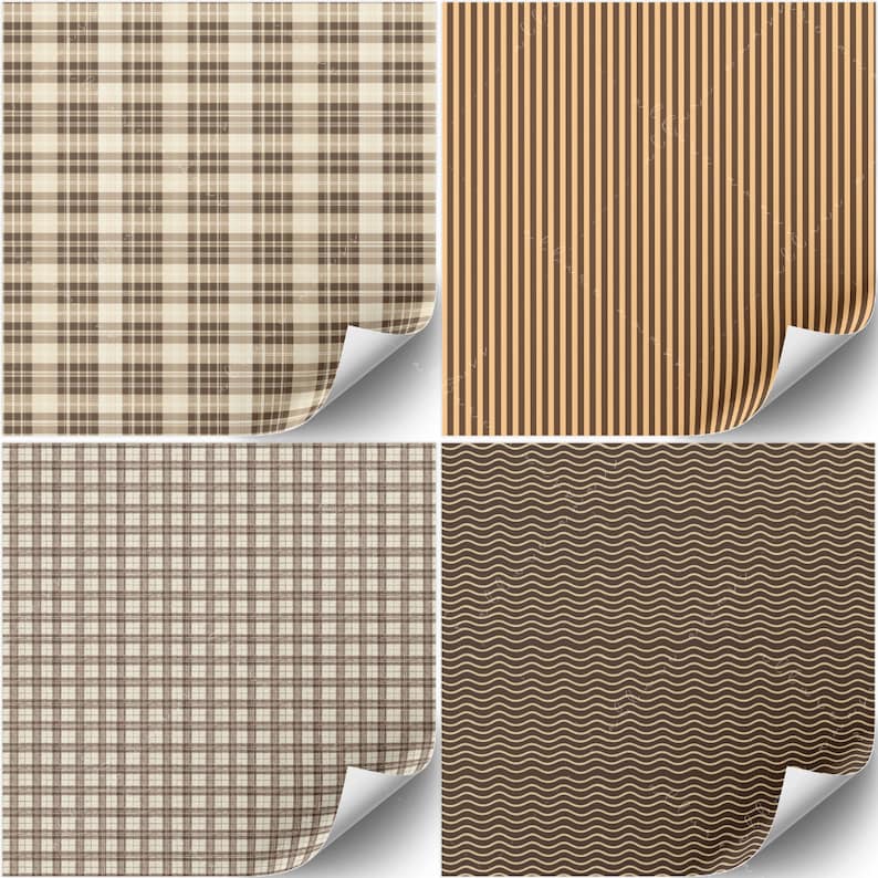 20 Rustic Brown Seamless Patterns - High-resolution Digital Papers ...