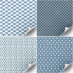 20 Seamless Steel Blue Patterns Blue Tones Clipart for Fabric ...