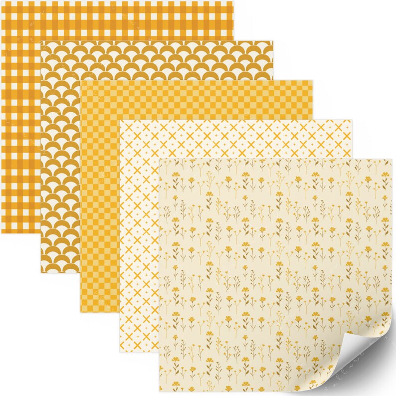 20 Golden Yellow Seamless Patterns - High-resolution Digital Papers ...
