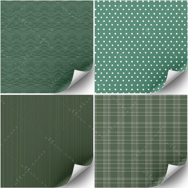 20 Pine Green Seamless Patterns - High-resolution Digital Papers ...