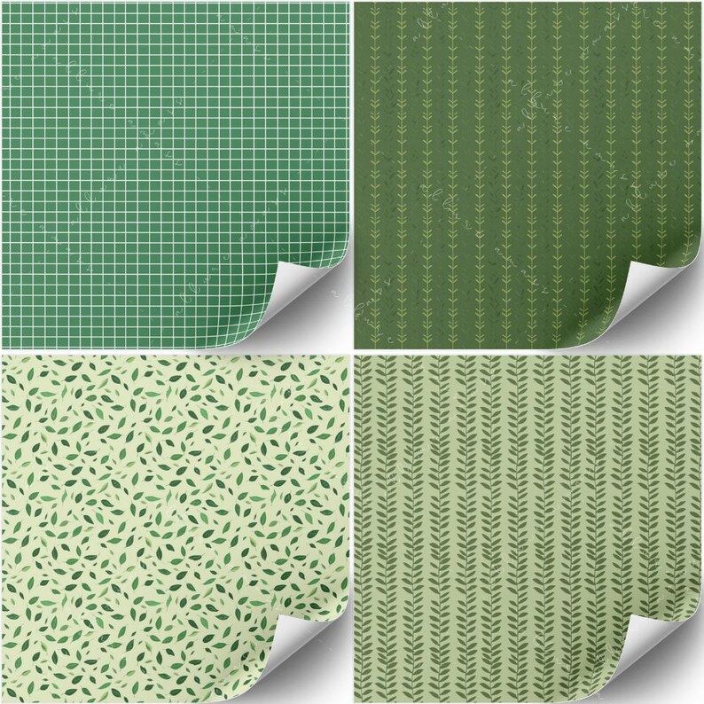20 Cyber Green Seamless Patterns - High-resolution Digital Papers ...