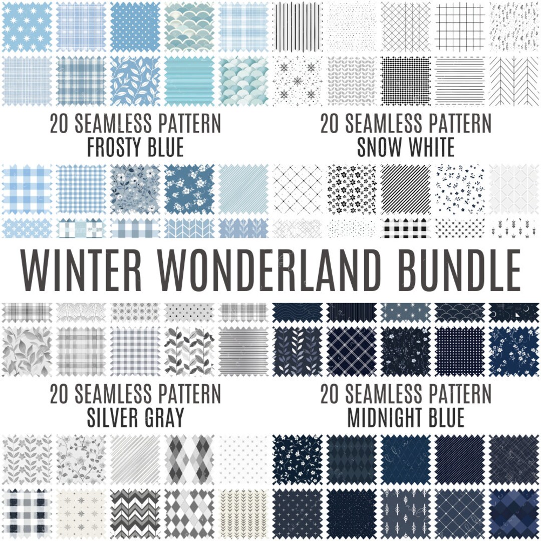 Winter Wonderland Bundle | 80 Seamless Patterns | High Resolution ...