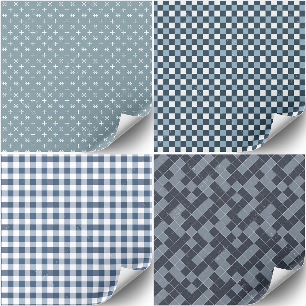 20 Seamless Steel Blue Patterns - Blue Tones Clipart for Fabric ...