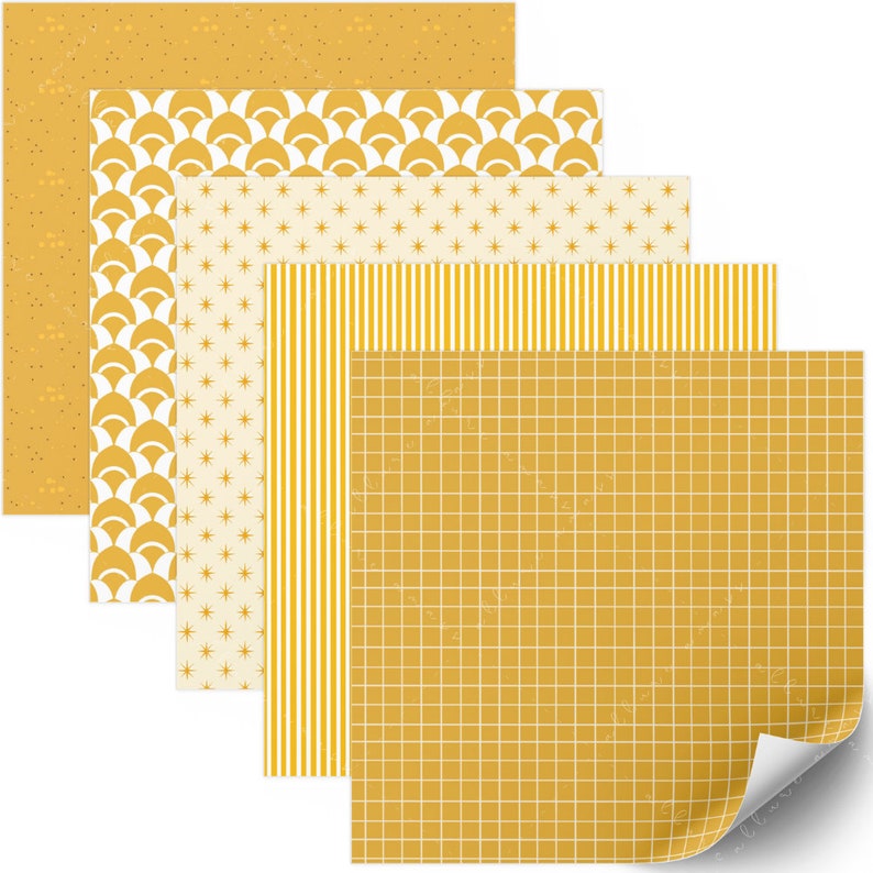 20 Golden Yellow Seamless Patterns - High-resolution Digital Papers ...