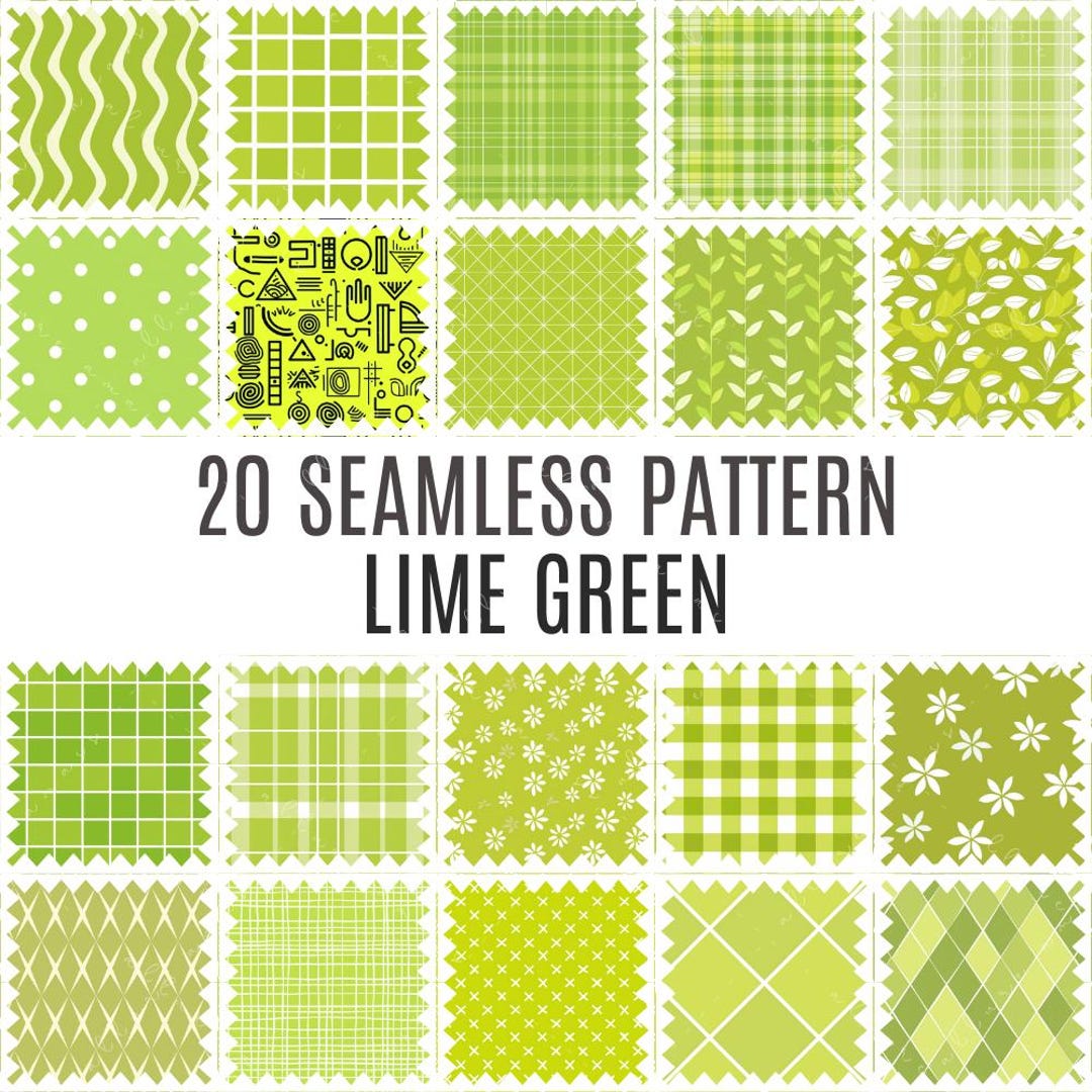 20 Lime Green Seamless Patterns - High-resolution Digital Papers ...