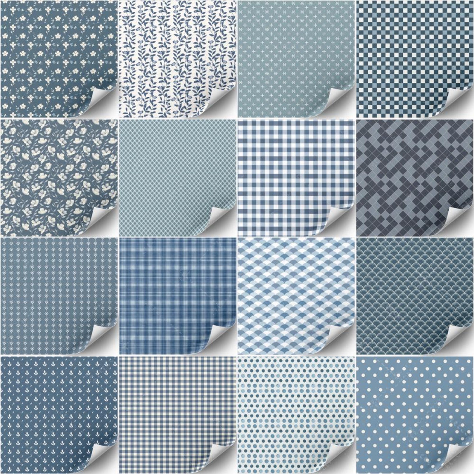 80 Seamless Modern Monochrome Patterns - Steel Blue, Ash White, Slate ...