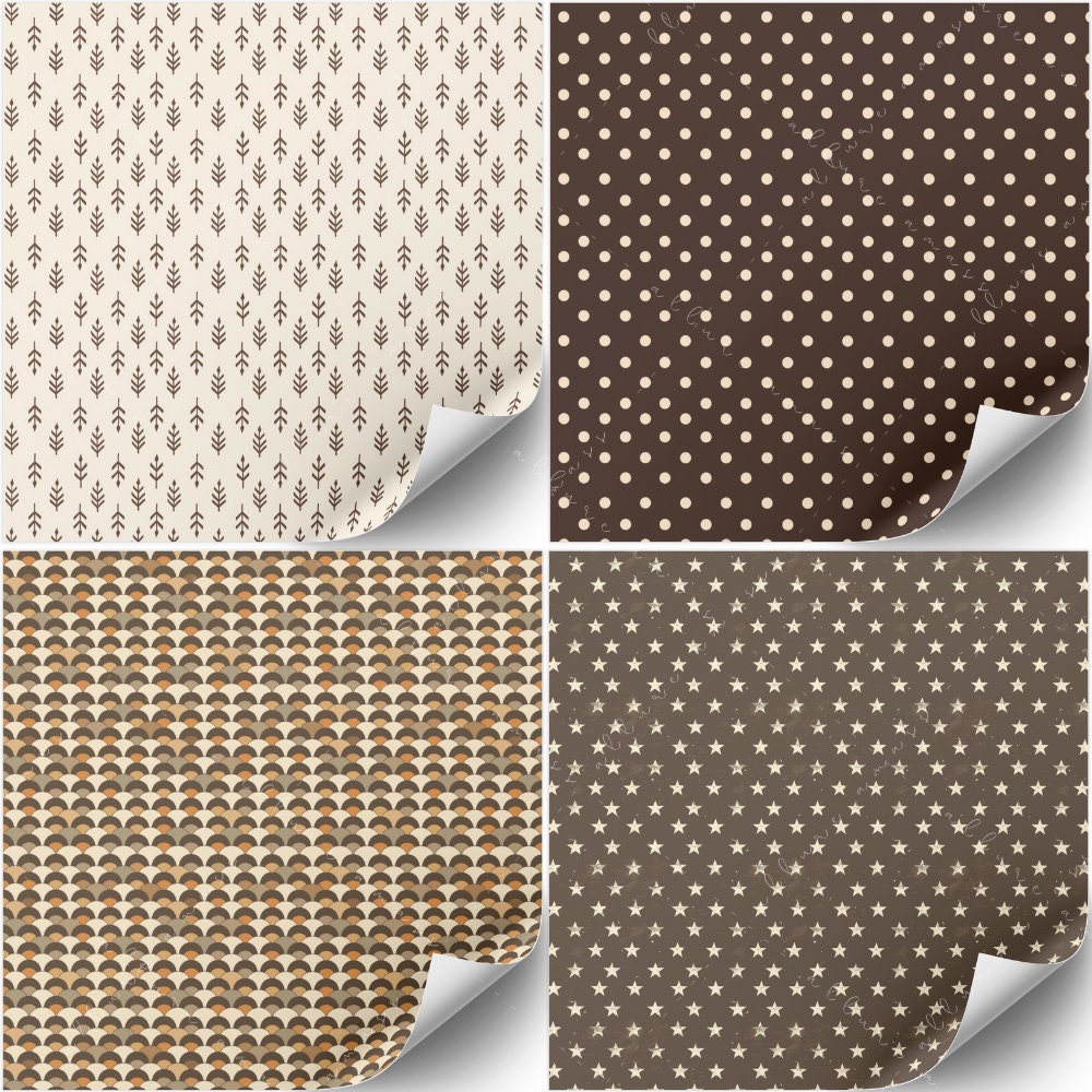 20 Rustic Brown Seamless Patterns - High-resolution Digital Papers ...