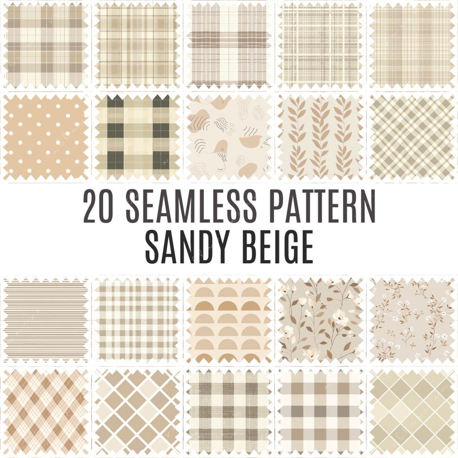 80 Seamless Coastal Breeze Patterns - Coral Pink, Seafoam Green, Sandy ...