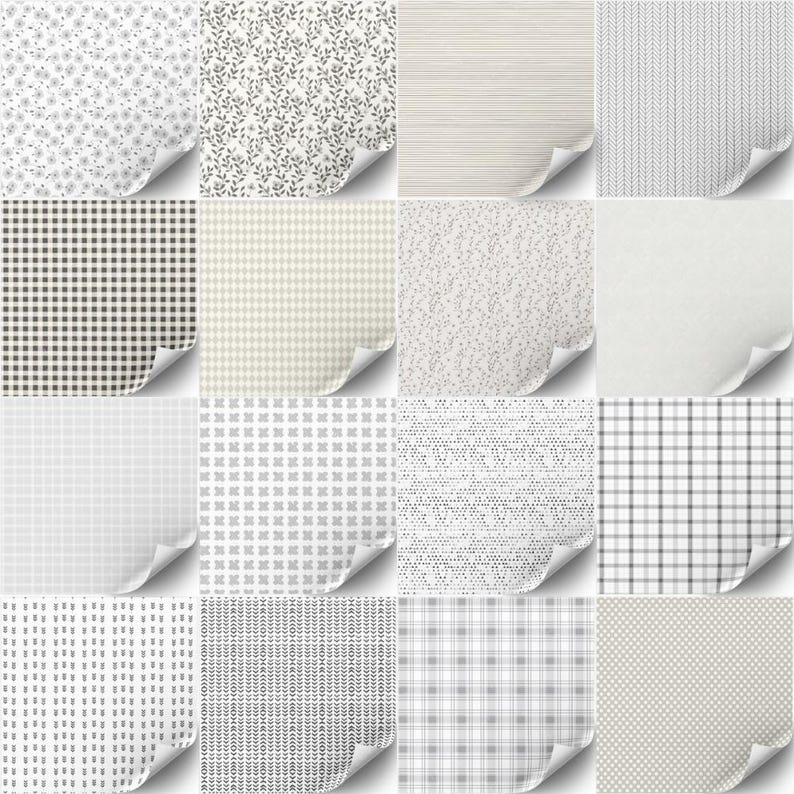 80 Seamless Modern Monochrome Patterns - Steel Blue, Ash White, Slate ...