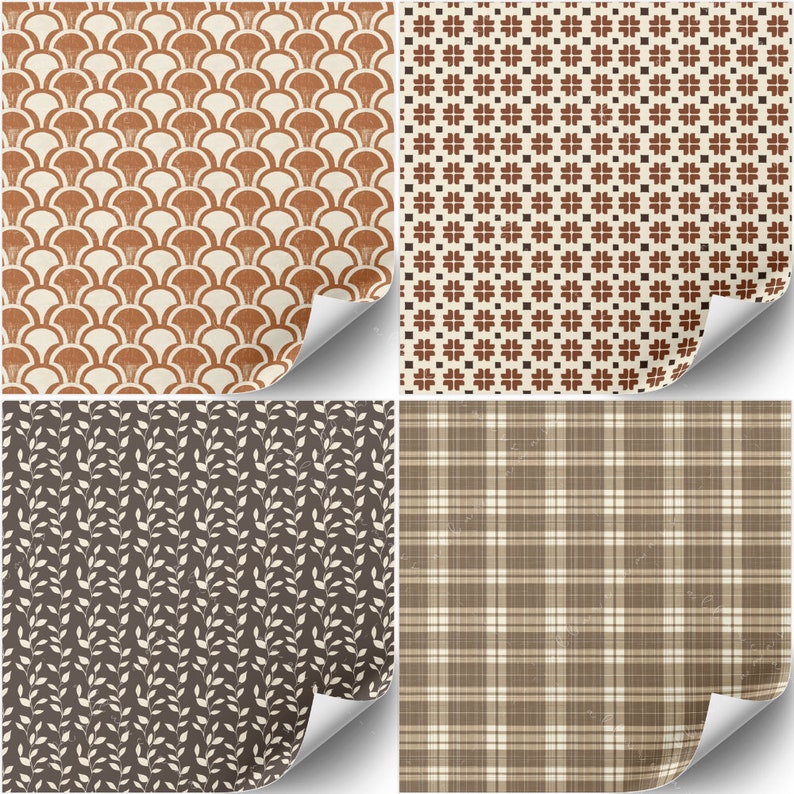 20 Rustic Brown Seamless Patterns - High-resolution Digital Papers ...