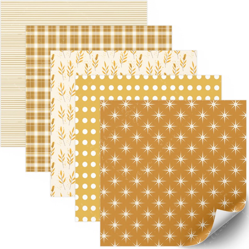 20 Harvest Gold Seamless Patterns High-resolution Digital Papers ...