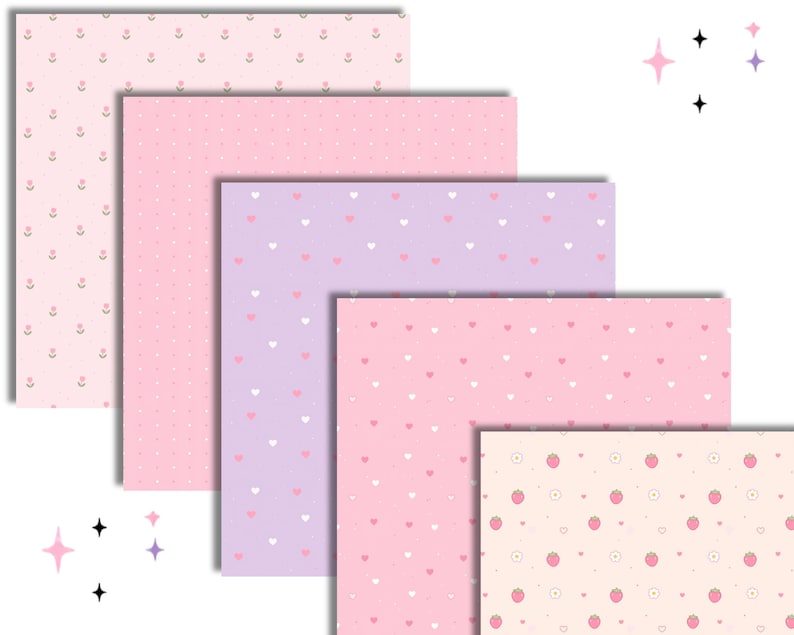 Buy Cute Cozy Seamless Pattern Bundle PNG | Pastel Kawaii Digital Paper ...