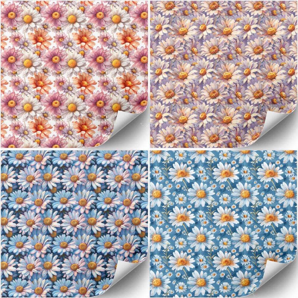 20 Daisies Seamless Patterns High-resolution Digital Papers Commercial ...