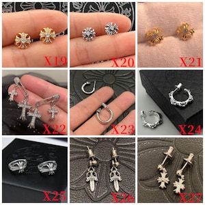 Chrome Hearts Style Earrings,chrome Hearts Cross Earrings,cross Flower Earrings,chrome Hearts ...
