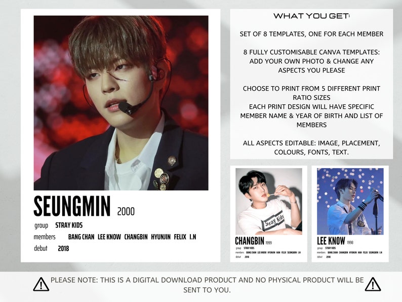 Stray Kids Album Style Wall Art Poster Prints Customisable Canva ...
